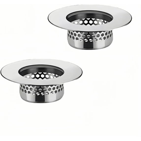Bathroom Sink & Bathtub Drain Filter Strainer Set - 2 Pack Hair Catcher ...