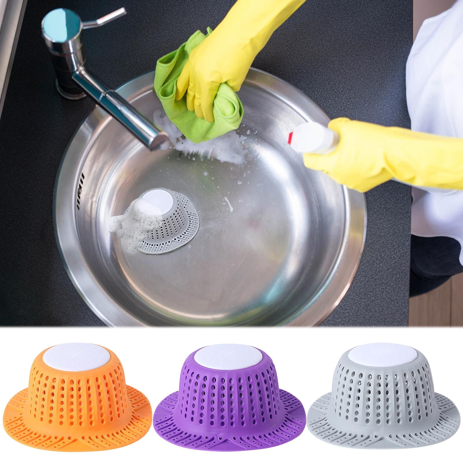 Bathroom Sink & Bathtub Drain Strainers, Bathtub Drain Hair Catcher for ...