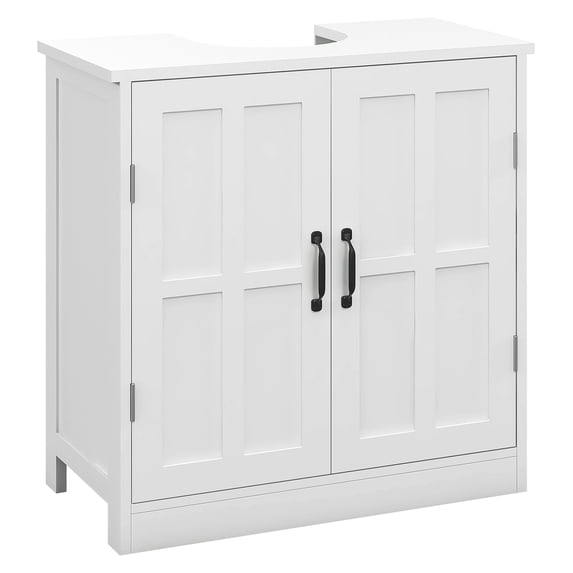 Bathroom Sink Cabinet, Under Sink Organizer with Doors & Shelf, White ...