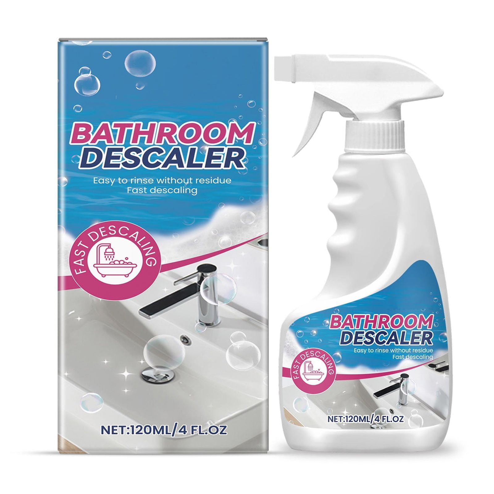 Bathroom Sink Cleaner Shower Glass Limescale Cleaner Stainless Steel Bathtub Stain Removal 120ml ...