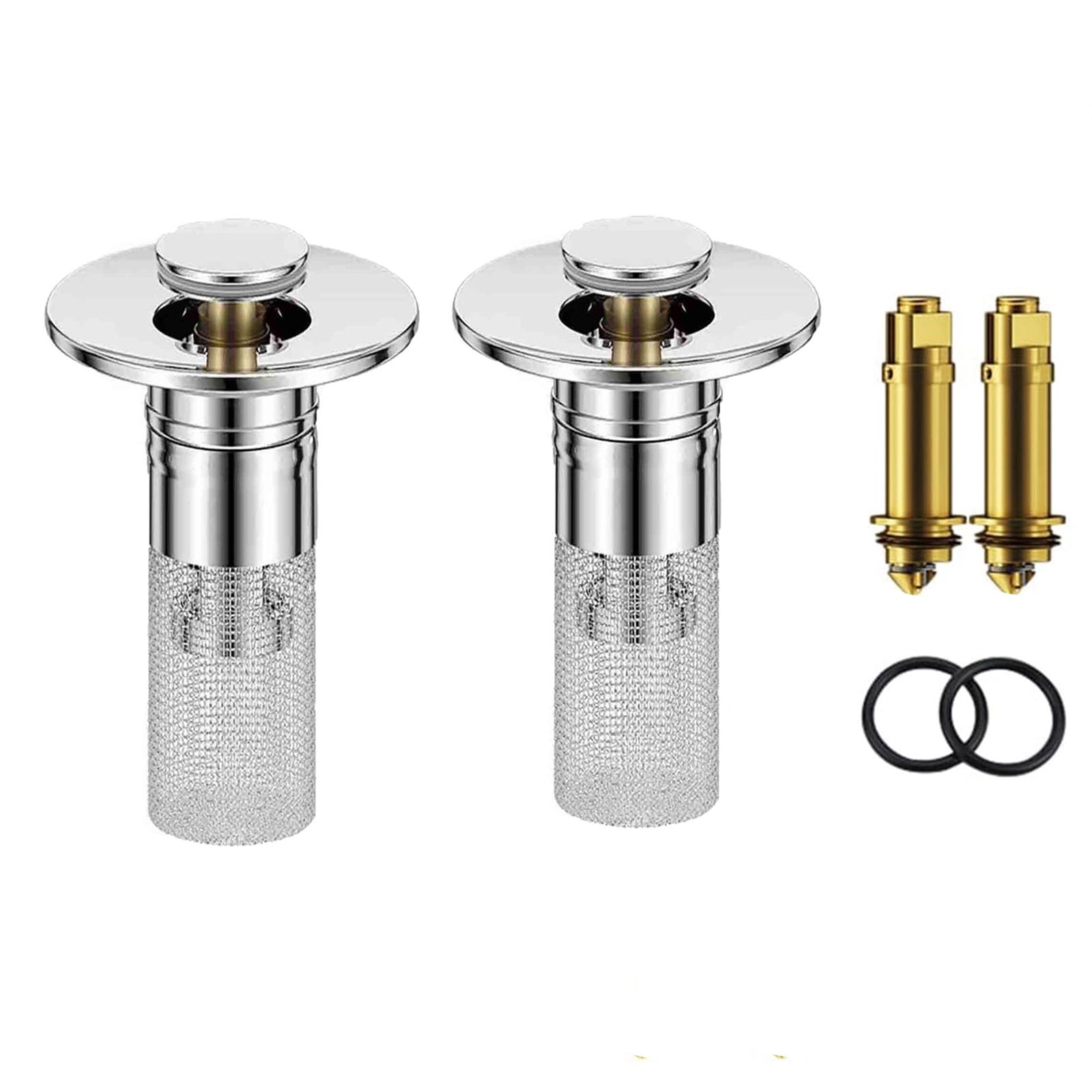 Bathroom Sink Drain with Overflow,2 Pack,Universal Bathroom Sink ...