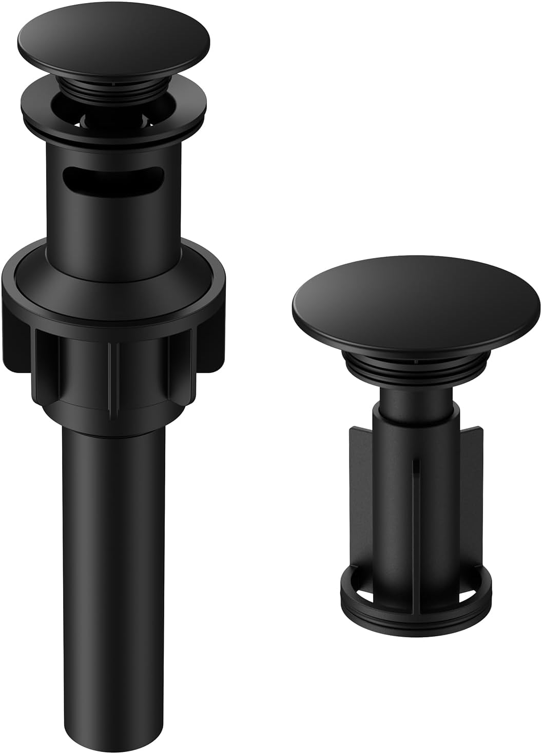Bathroom Sink Drain with Overflow, Matte Black Bathroom Sink Stopper ...