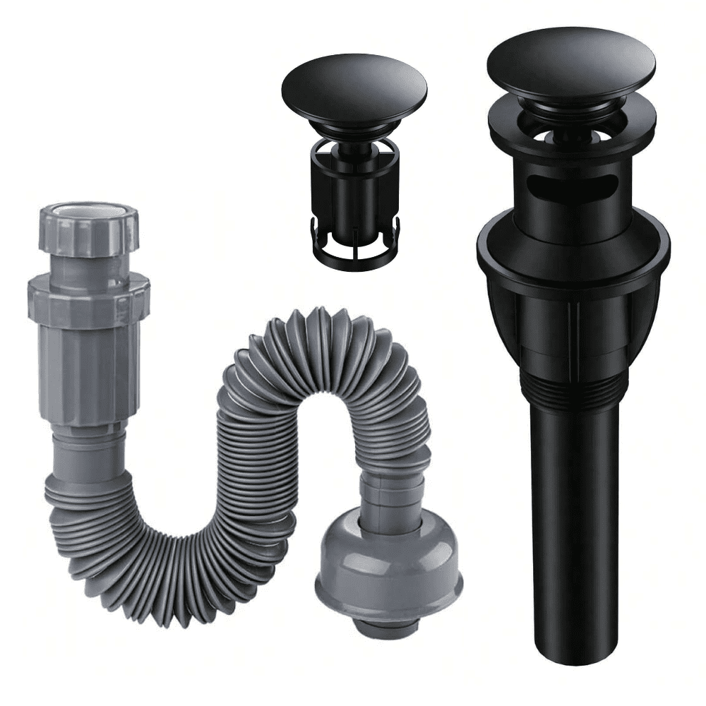 Bathroom Sink Drain Set with Overflow, Adjustable Drain Length (13-35 ...