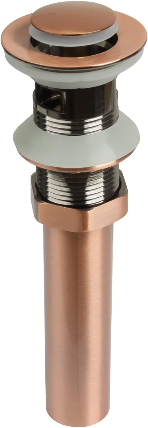 Bathroom Sink Drain Stop & Pop Up Lavatory Stopper with Overflow Copper ...