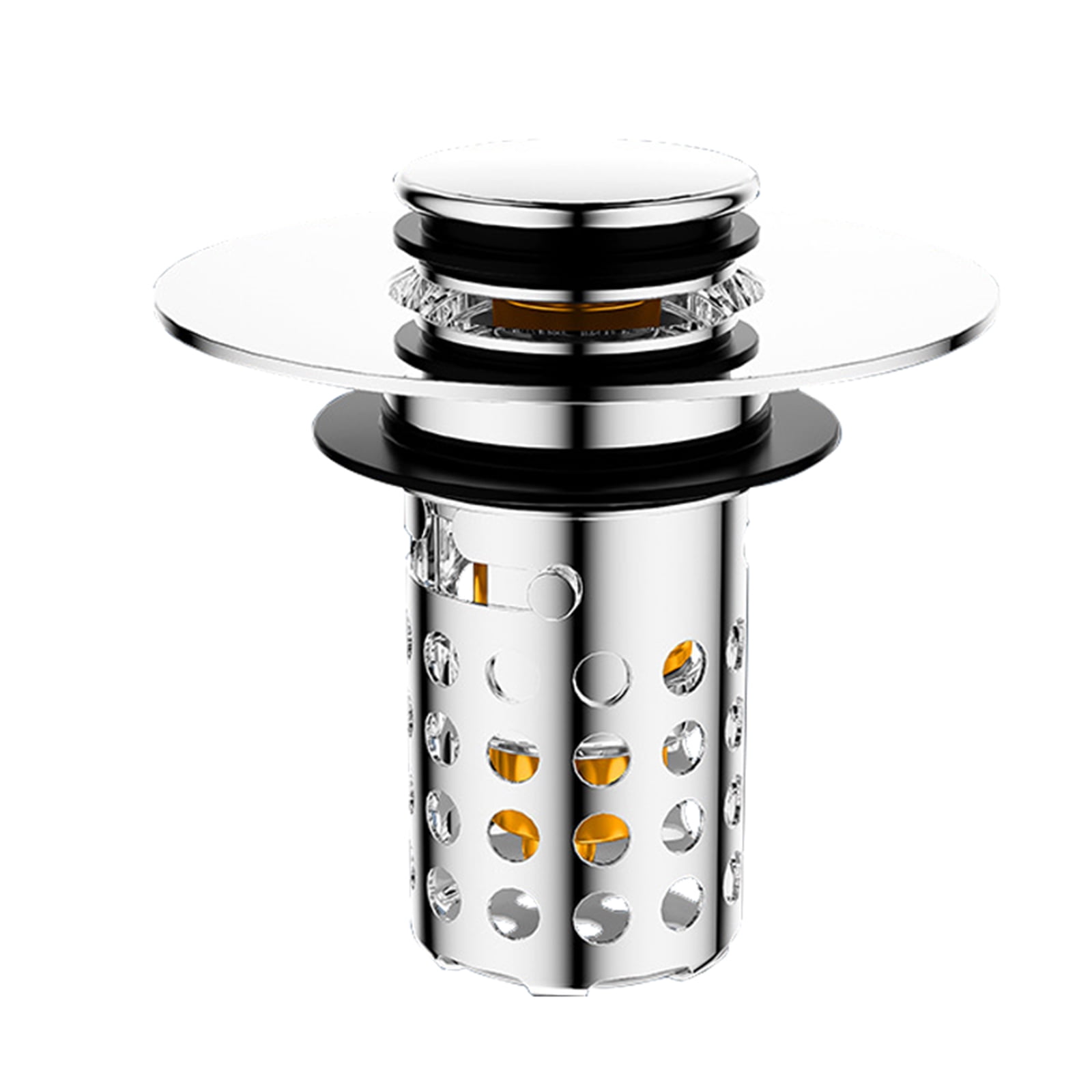 Bathroom Sink Drain Stopper Pop Up Drain Assembly with Overflow Brass ...