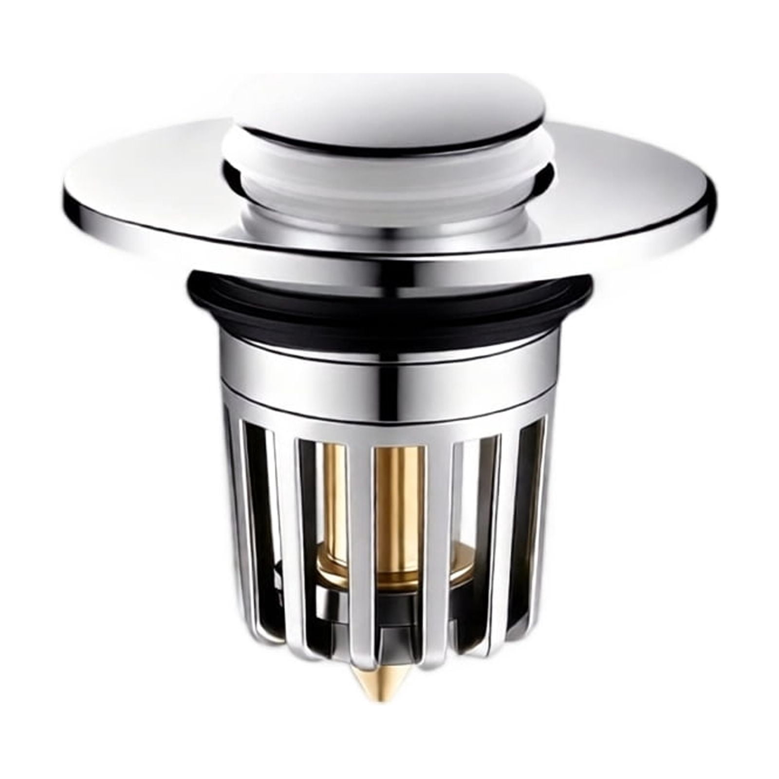 Bathroom Sink Drain Stopper Pop Up Drain Assembly with Overflow Press ...