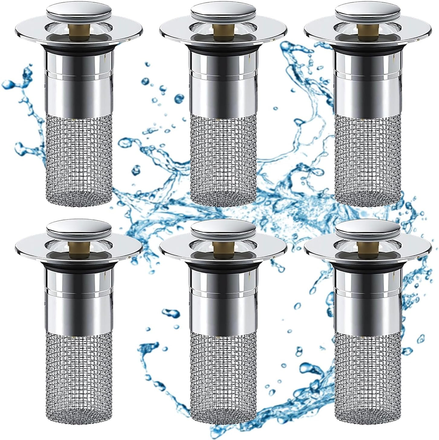 Bathroom Sink Drain Strainer, Pop Up Sink Drain Filter with Removable ...