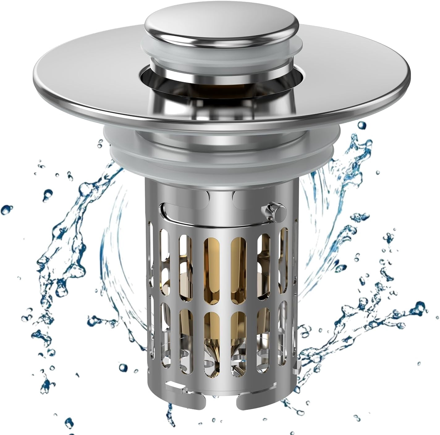 Bathroom Sink Drain Strainer, Pop Up Sink Drain Filter with Removable ...