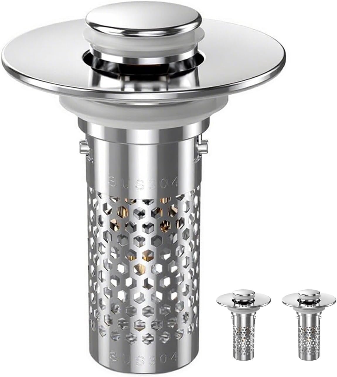 Bathroom Sink Drain Strainer, Pop-up Sink Drain Strainer with Removable ...