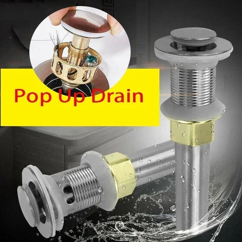 Bathroom Sink Drain With Overflow Vanity Pop Up Drain Stopper Assembly ...