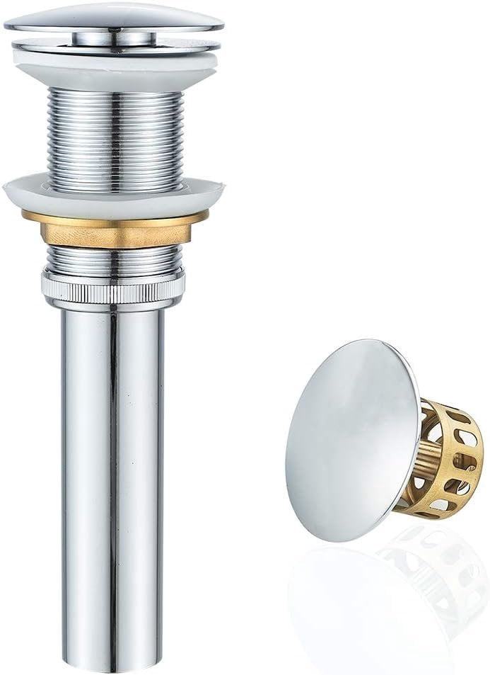 Bathroom Sink Drain Without Overflow with Strainer Basket Detachable ...