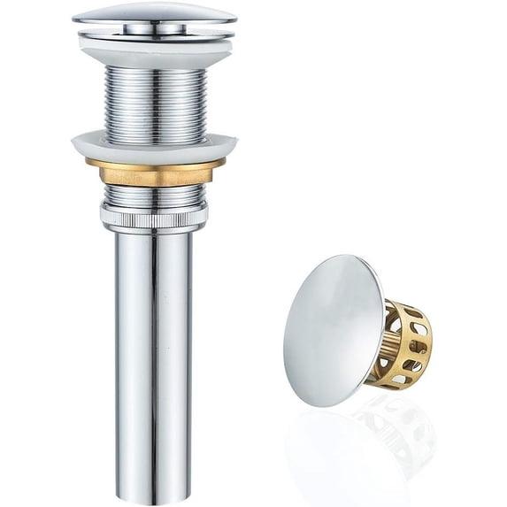 Bathroom Sink Drain Without Overflow with Strainer Basket Detachable ...
