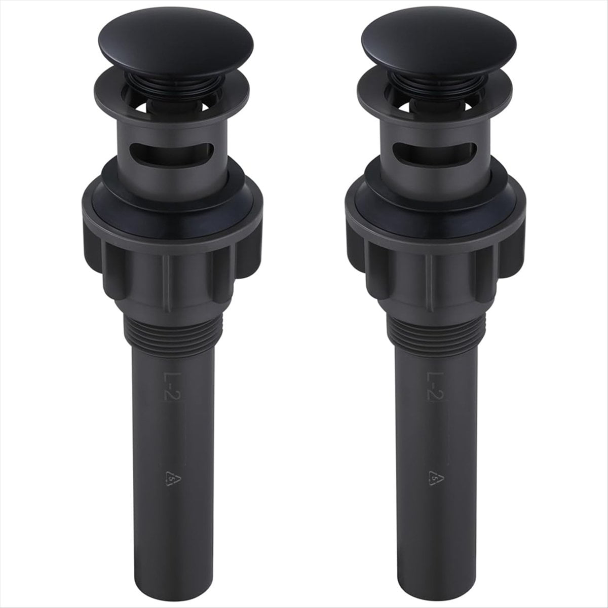 Bathroom Sink Drain with Overflow 2 Pack, Matte Black -Up Drain Stopper ...