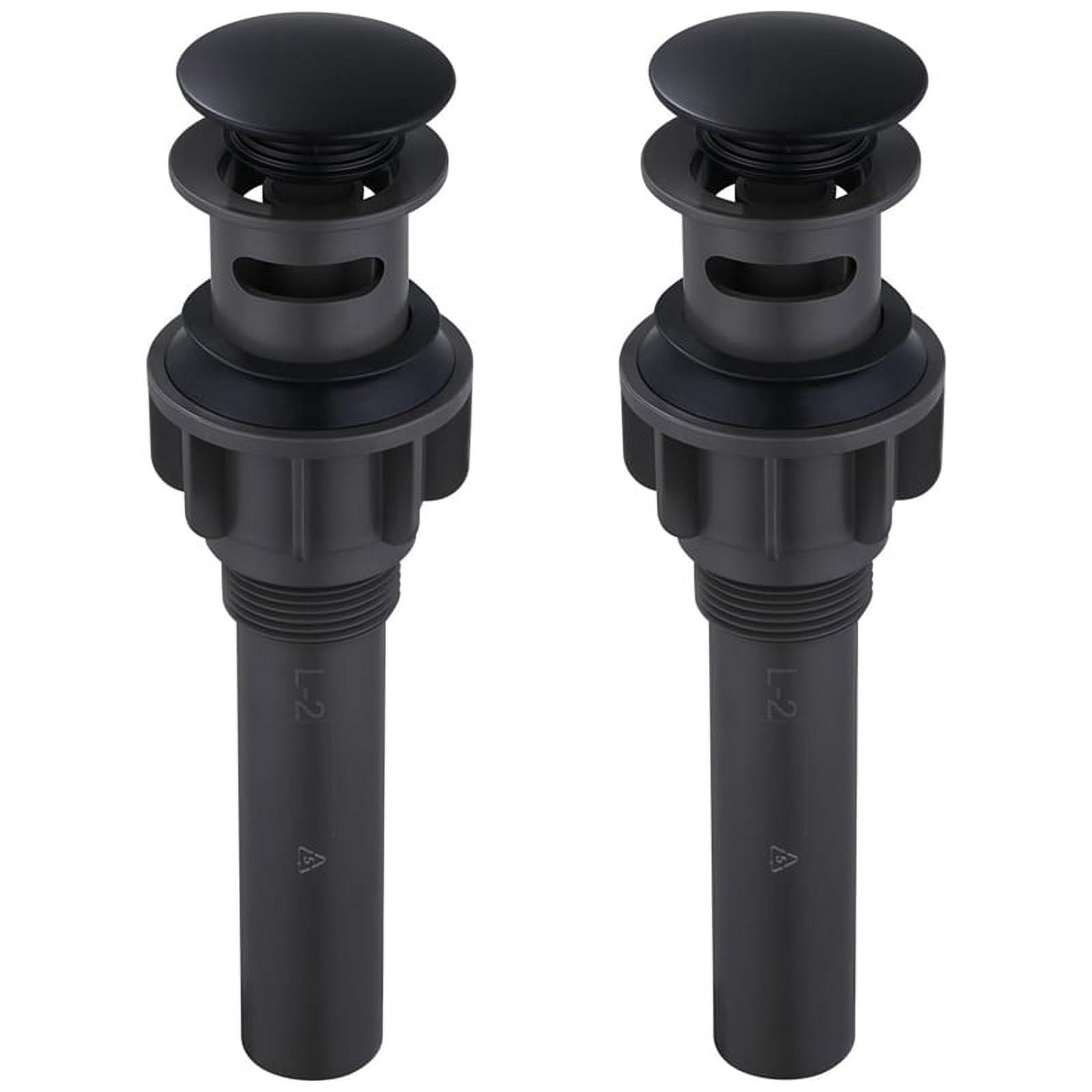 Bathroom Sink Drain with Overflow 2 Pack, Matte Black Pop-Up Drain ...