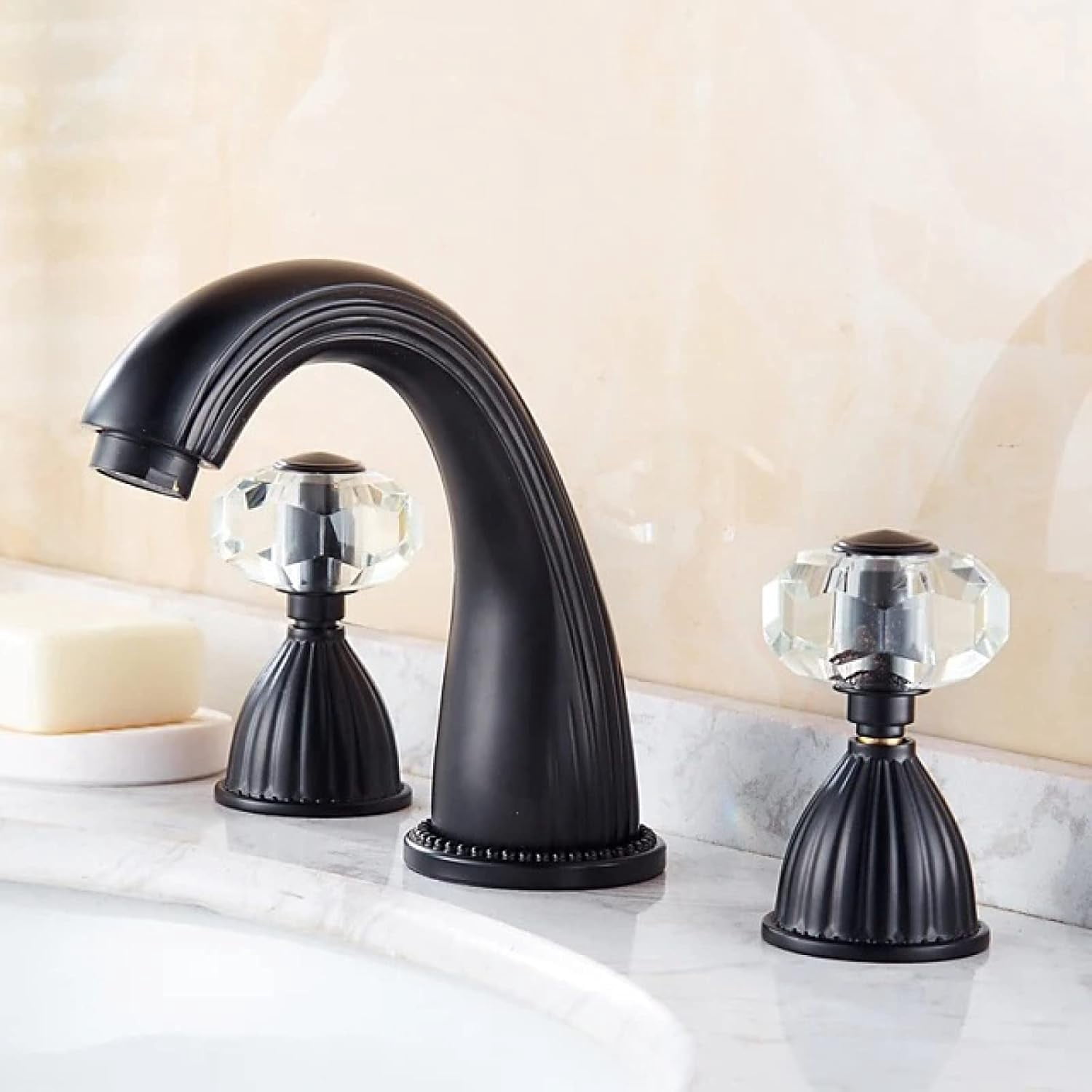 Bathroom Sink Faucet 3 Hole, Vintage Brass Bathroom Sink Faucet, Hot ...