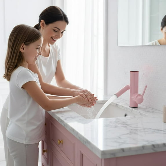 Bathroom Sink Faucet, Cactus-Shaped, Single Hole with Water-Powered ...