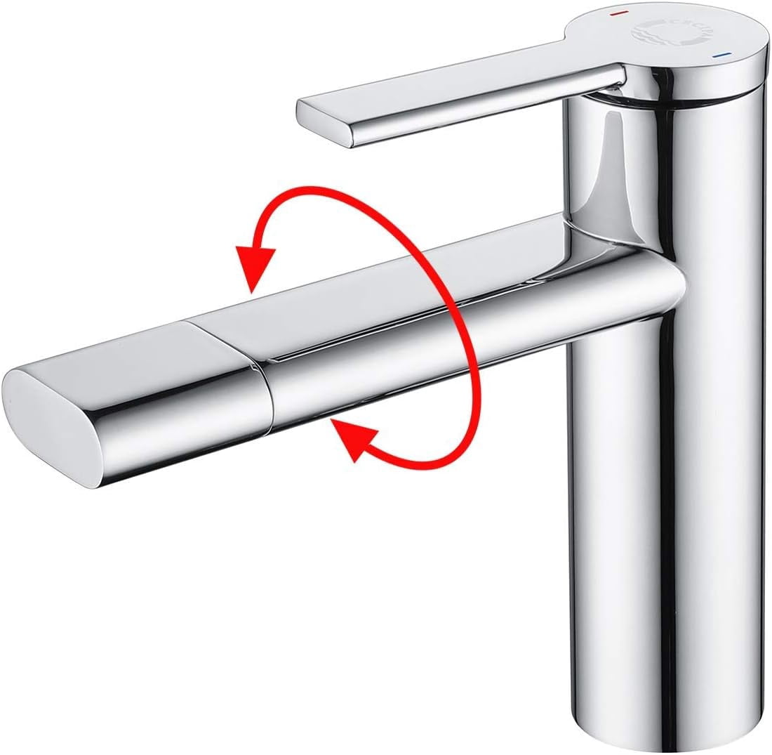Bathroom Sink Faucet Contemporary Basin Mixer Tap 360° Swivel Bathroom ...
