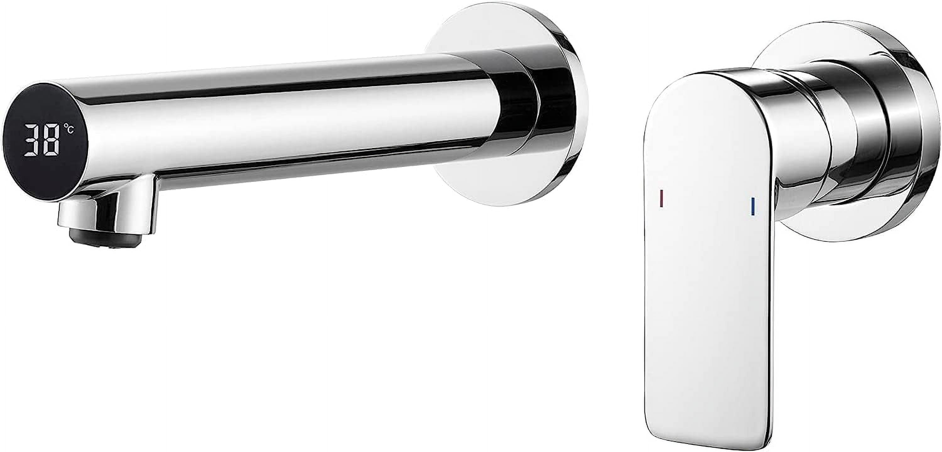 Bathroom Sink Faucet with Digital Display Bathroom Faucet Wall Mount ...
