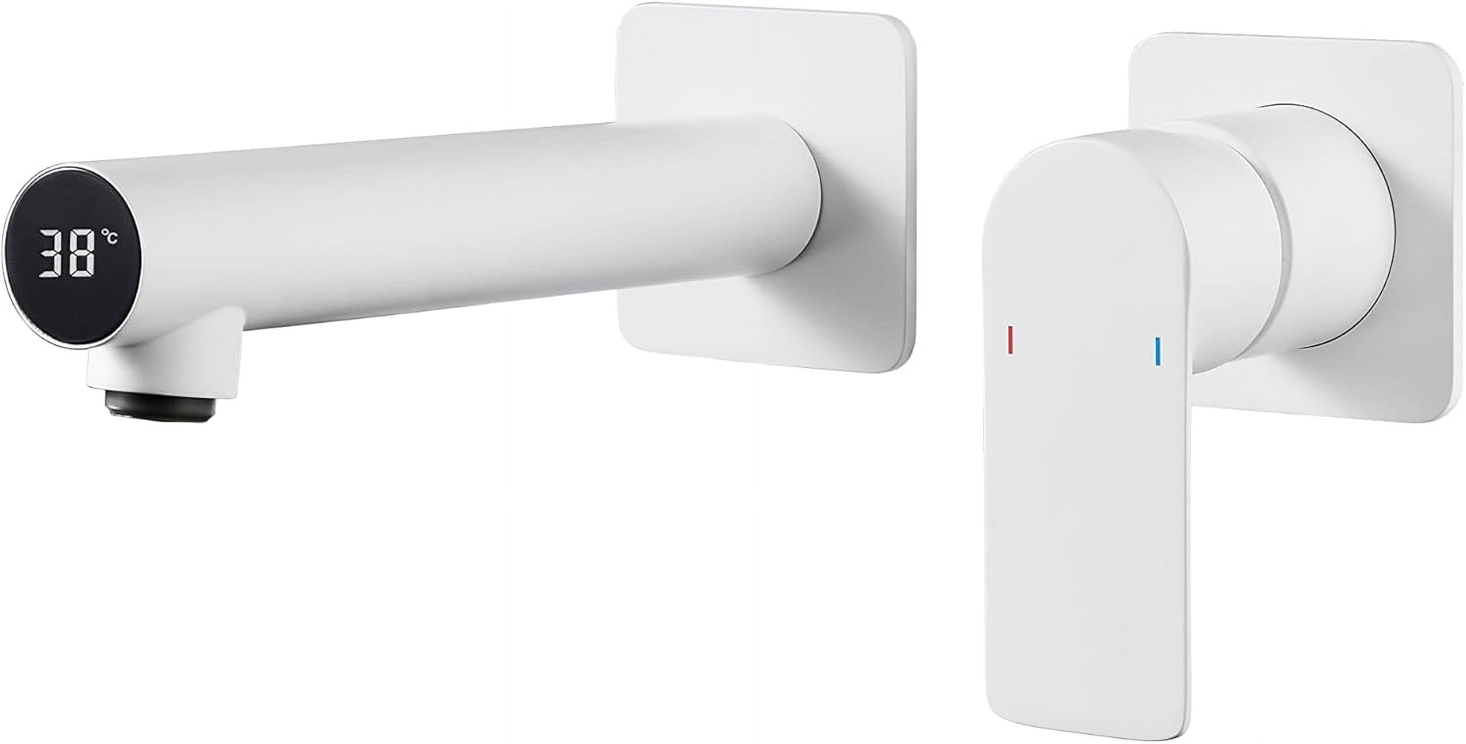 Bathroom Sink Faucet with Digital Display Bathroom Faucet Wall Mount ...