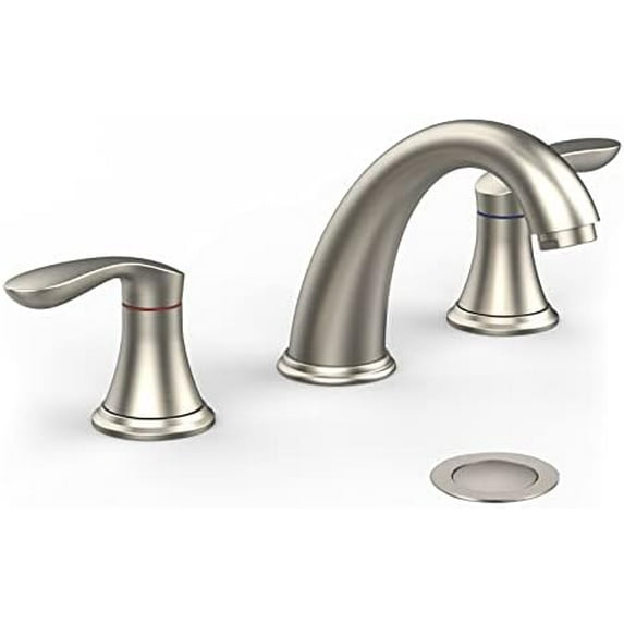 Bathroom Sink Faucet, Faucet for Bathroom Sink, Widespread Brushed ...