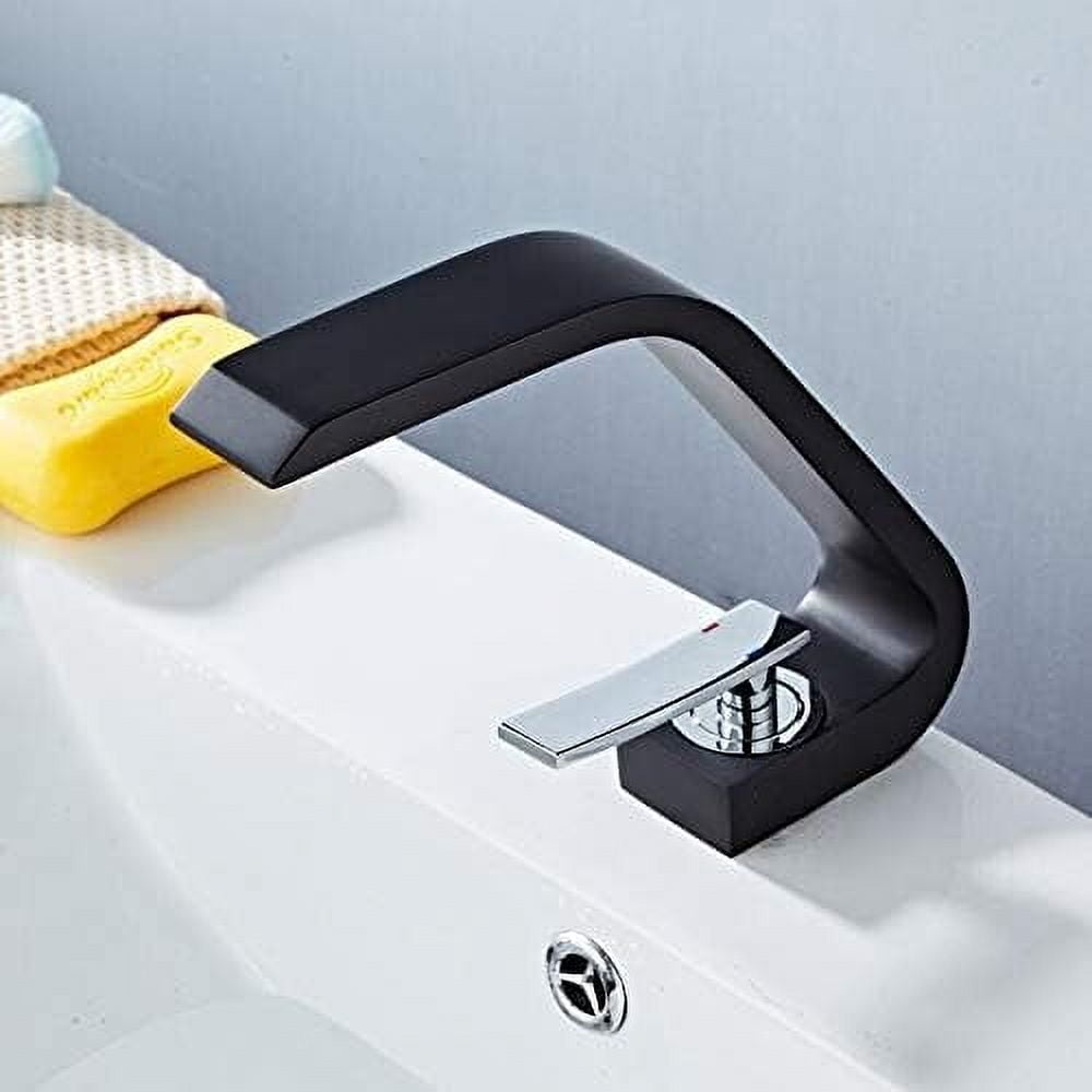 Bathroom Sink Faucet, Full Brass Wash Basin Faucet Hot and Cold Single ...