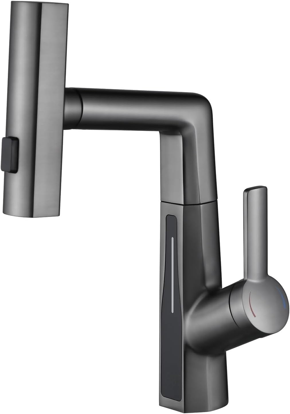 Bathroom Sink Faucet with LED Temperature Display Waterfall Rainfall ...