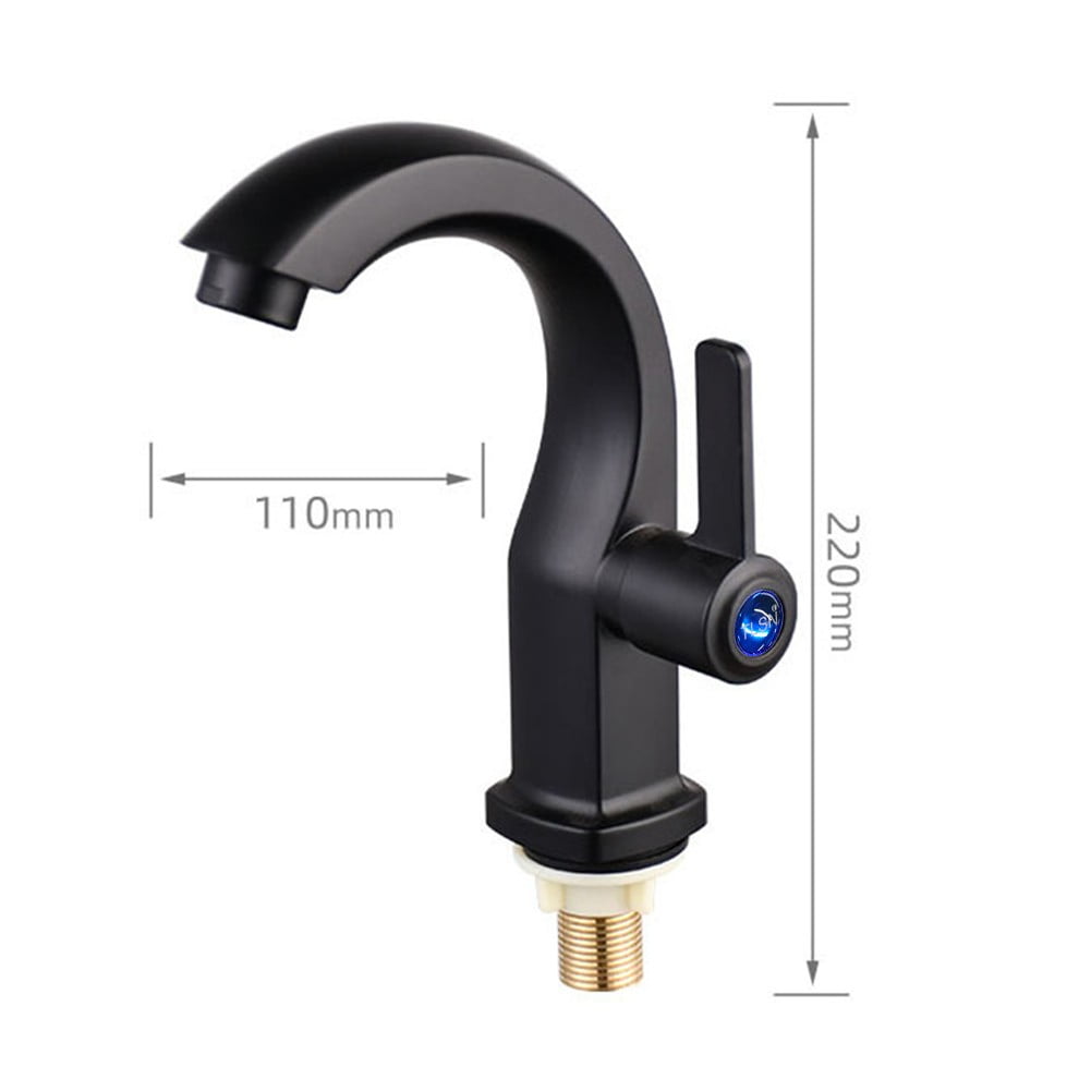 Bathroom Sink Faucet Moon Shaped Single Cold Tap Deck Mounted Wash ...