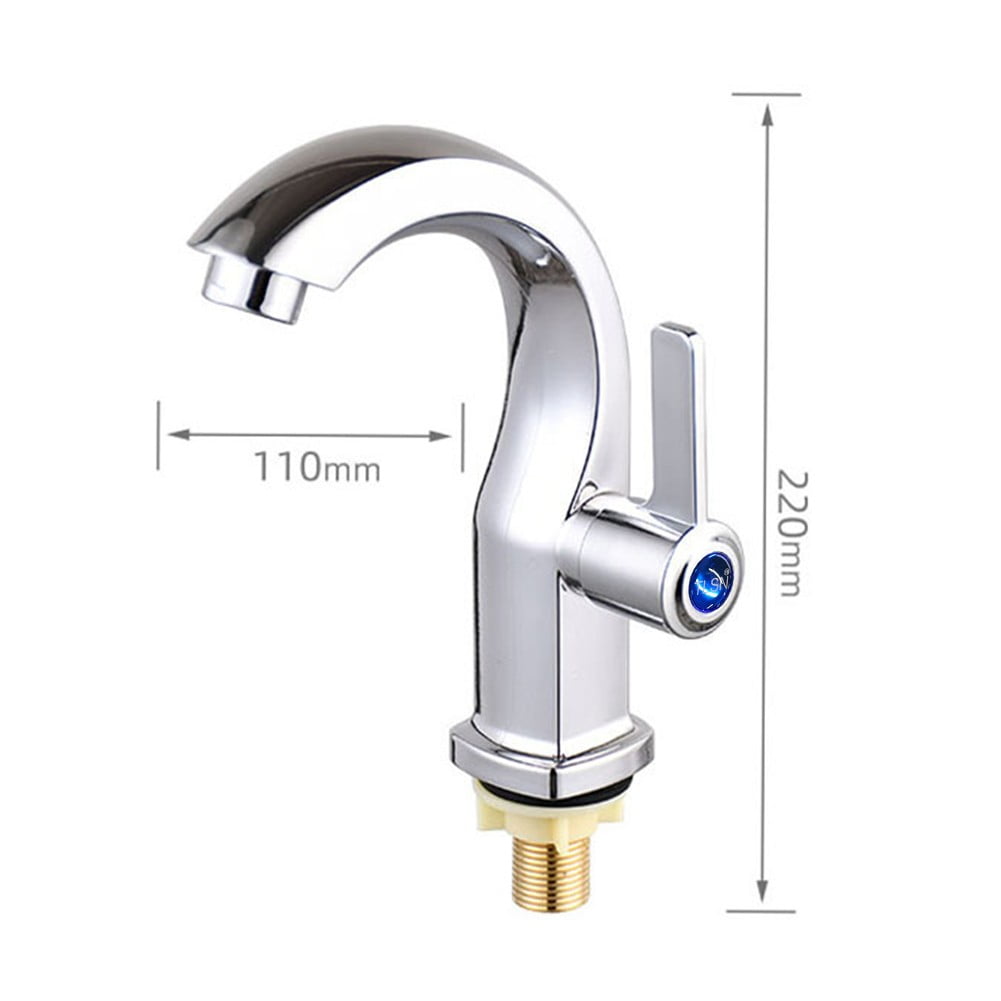 Bathroom Sink Faucet Moon Shaped Single Cold Tap Deck Mounted Wash ...
