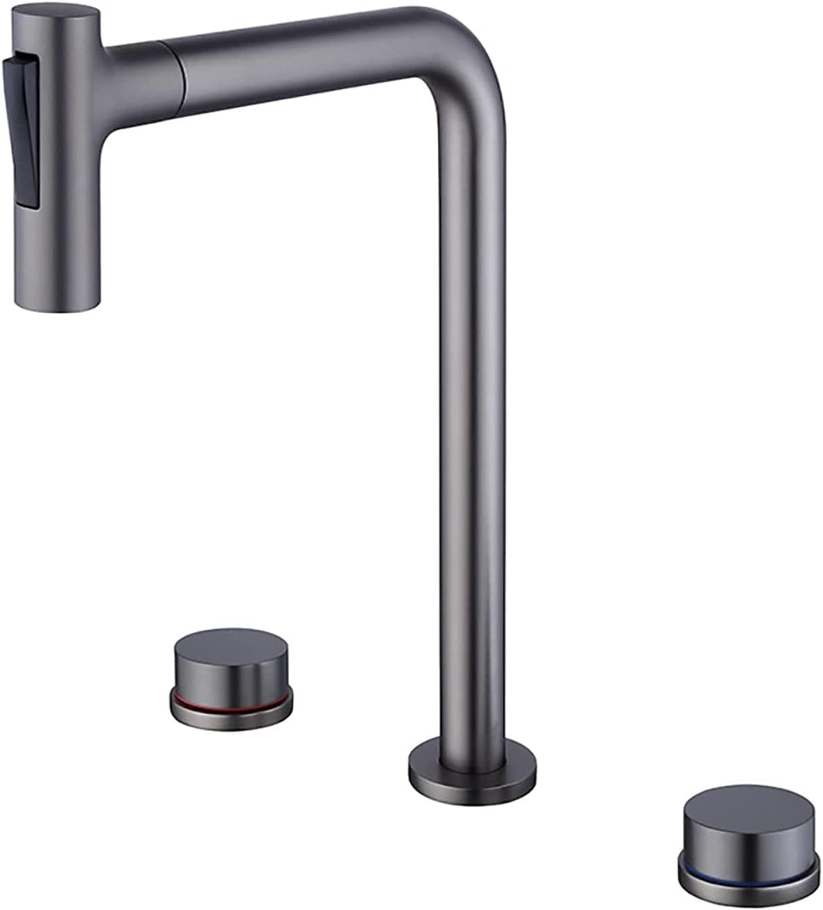 Bathroom Sink Faucet with Pull Out Sprayer, Bathroom Faucet 360° Swivel ...