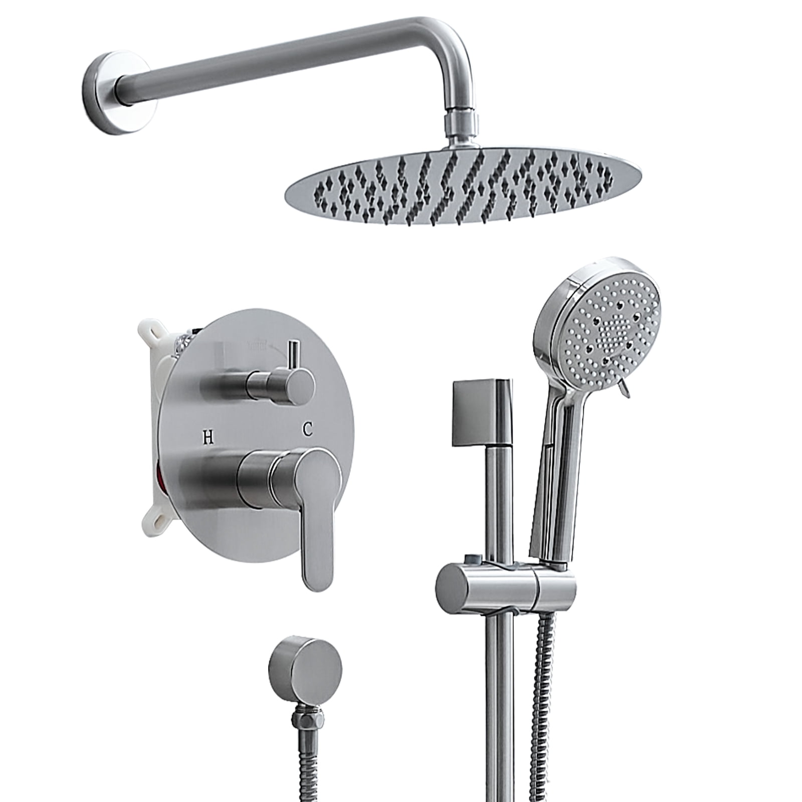 Bathroom Sink Faucet Replacement 10-Inch Shower System, Slide Bar ...
