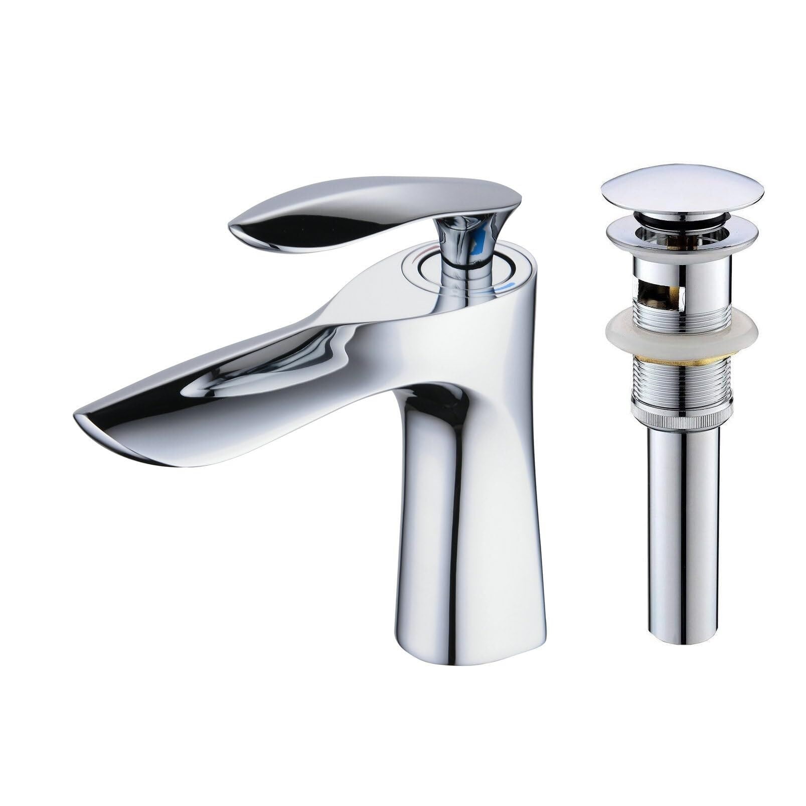 Bathroom Sink Faucet Single Handle Chrome 1 Hole Mount Body Black ...