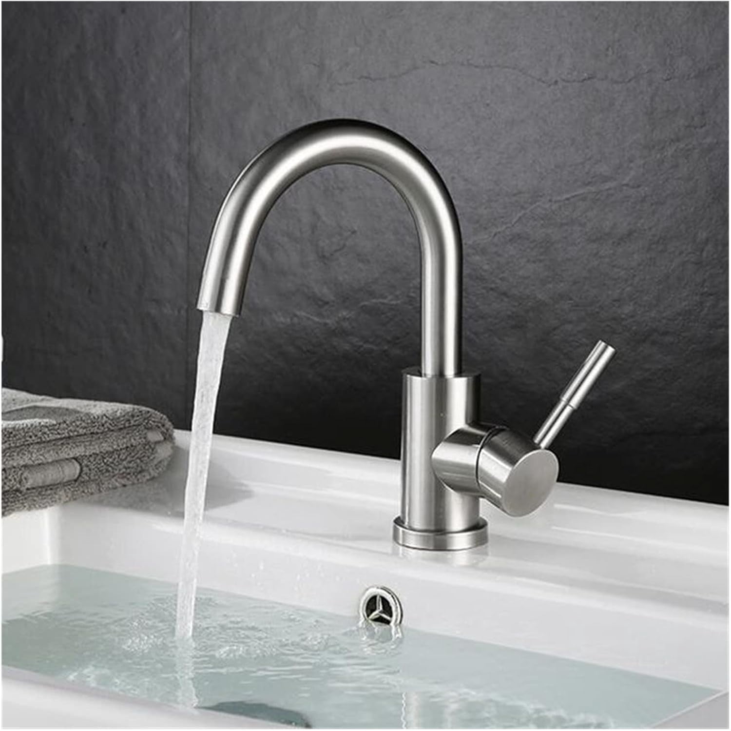 Bathroom Sink Faucet Stainless Steel Bar Lavatory Sink Faucet Mixer ...