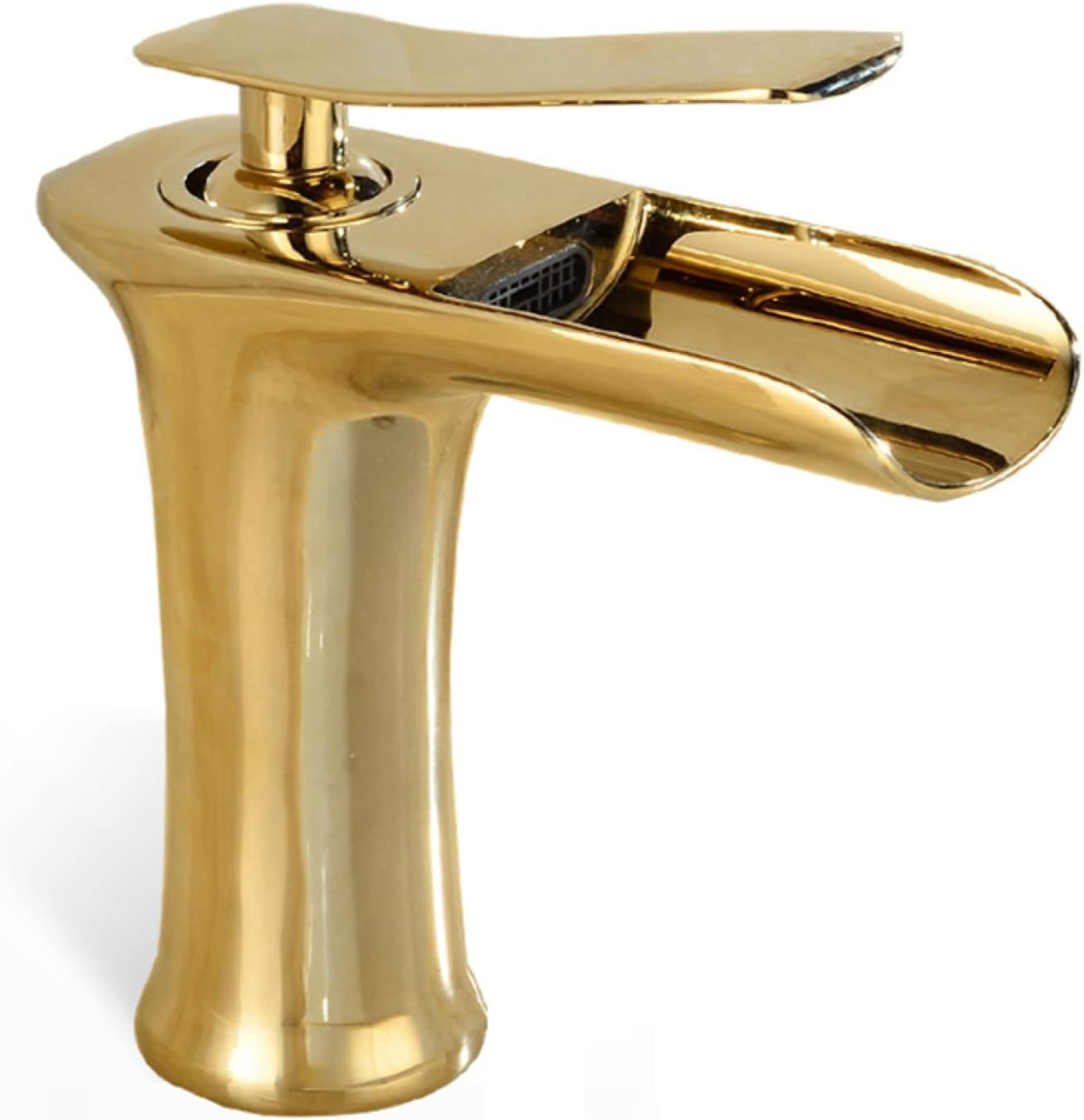 Bathroom Sink Faucet Waterfall, Brass, Hot and Cold Sink Mixer Tap ...