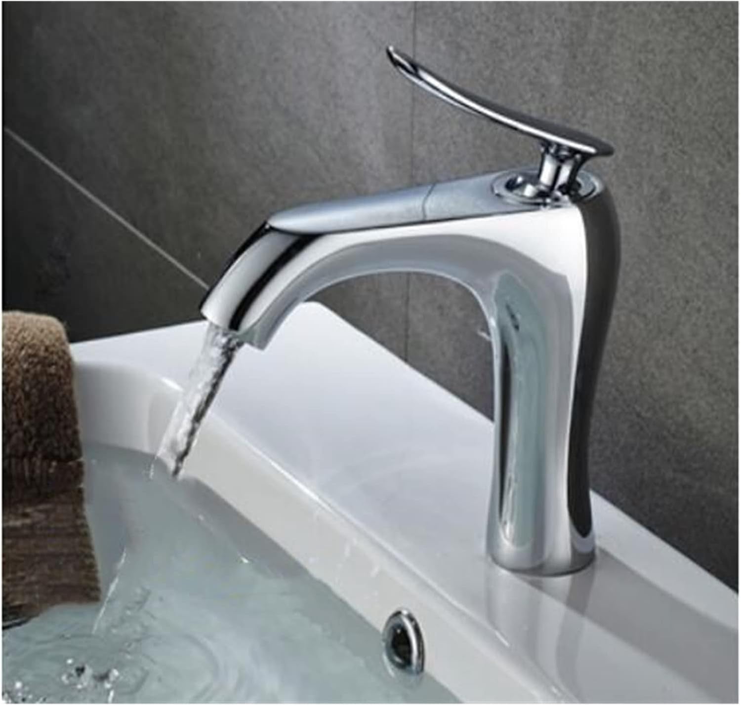 Bathroom Sink Faucet hot and Cold Crane Brass Basin Faucet White and ...