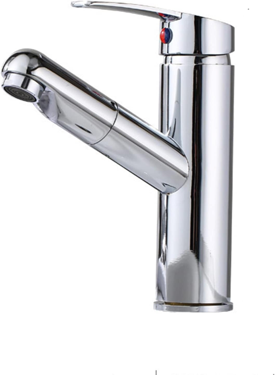 Bathroom Sink Faucet with Pull Down Sprayer Brass Retractable 180 ...