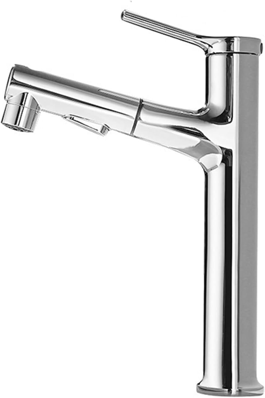 Bathroom Sink Faucet with Pull Down Sprayer Dual Mode hot and Cold ...