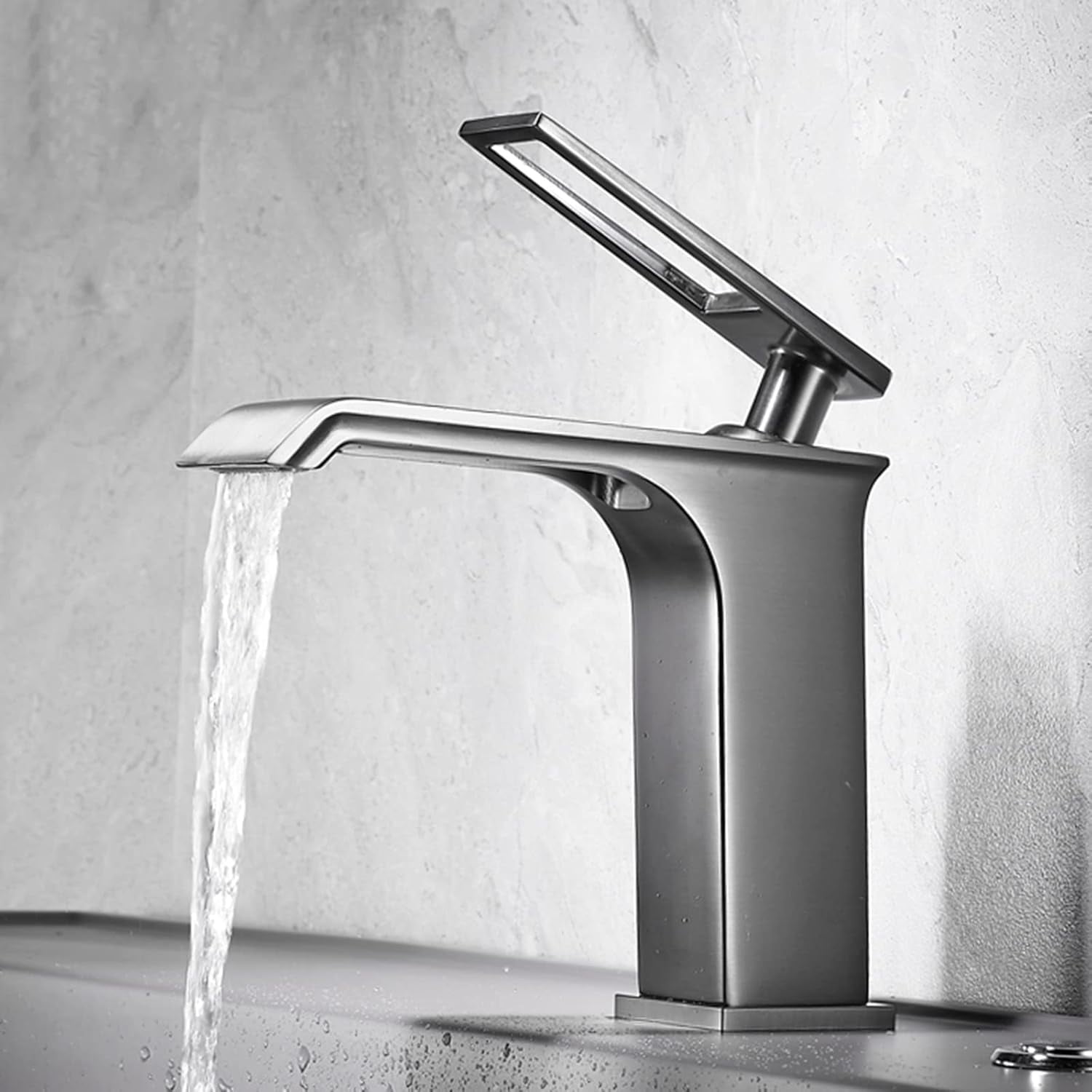 Bathroom Sink Faucets Waterfall, Basin Faucets Brass Cold and Hot Water ...