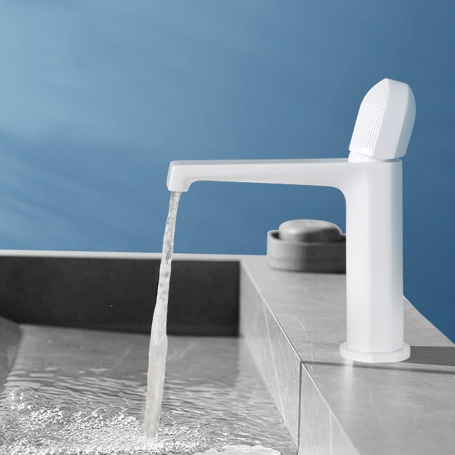 Bathroom Sink Faucets Waterfall Basin Faucets Brass Single Hole Cold ...