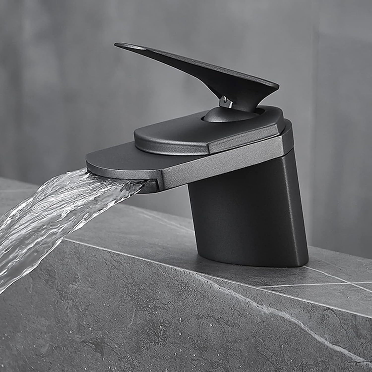Bathroom Sink Faucets Waterfall, Basin Faucets Single Hole Cold and Hot ...