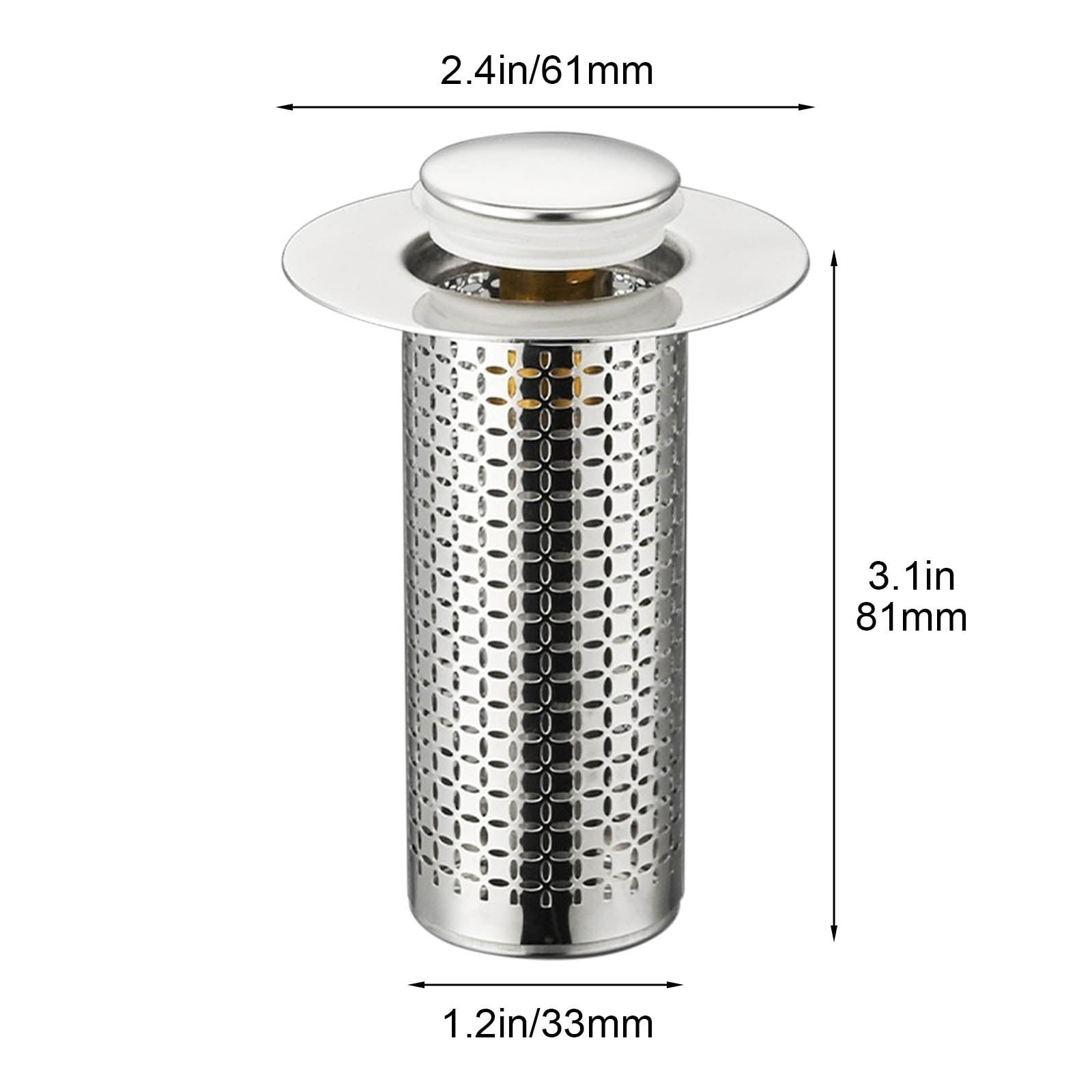 Bathroom Sink Filter Stainless Steel Spring Antiblocking Hair Drainer ...