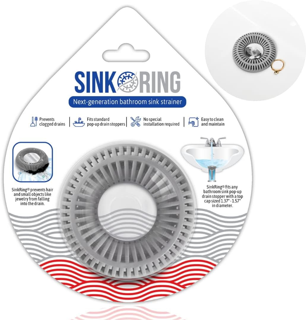 Bathroom Sink Hair Catcher for Pop-Up Drain – SinkRing 1.57" Precision ...