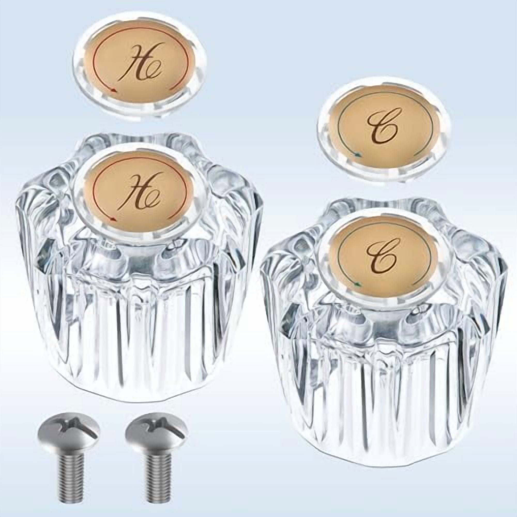 Bathroom Sink Knobs Replacement, Bathtub Faucet Handles with 4 Index ...