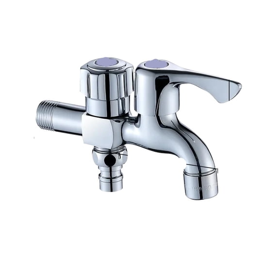 Bathroom Sink Mixer 4-point Interface Double Head Brass Water Valve ...