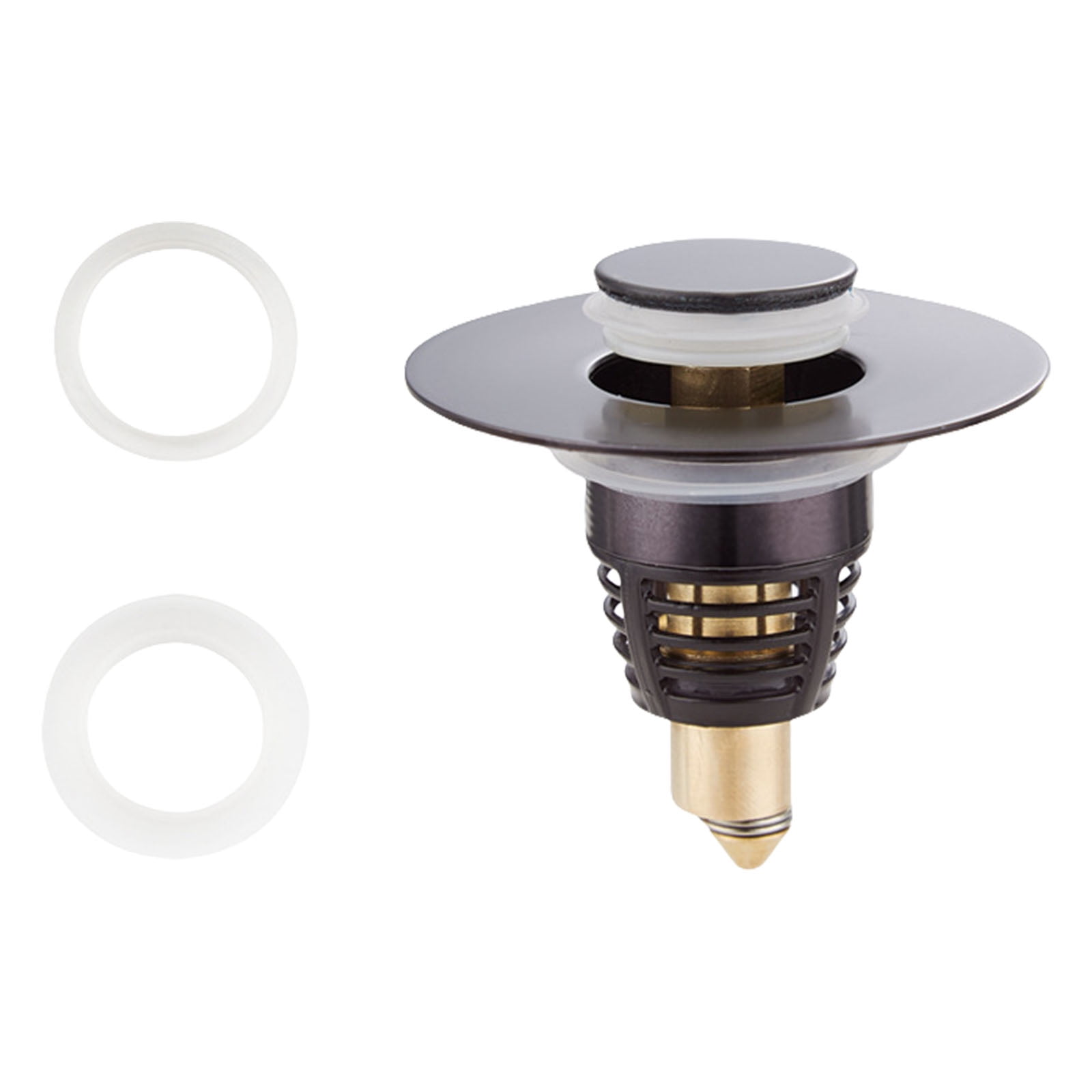 Bathroom Sink Plug and Drain Strainer Brass Bounce Cores Push Type ...