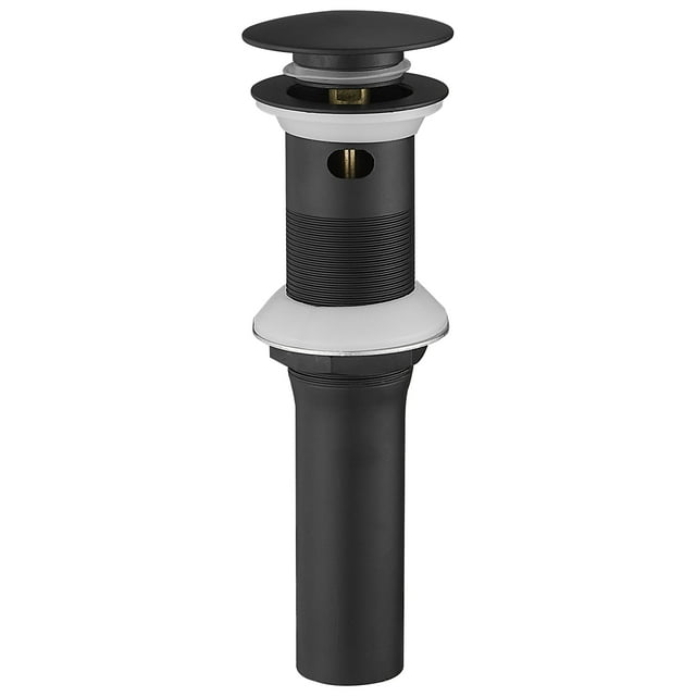 BWE Matte Black Bathroom Sink Pop-Up Drain Assembly with Overflow ...