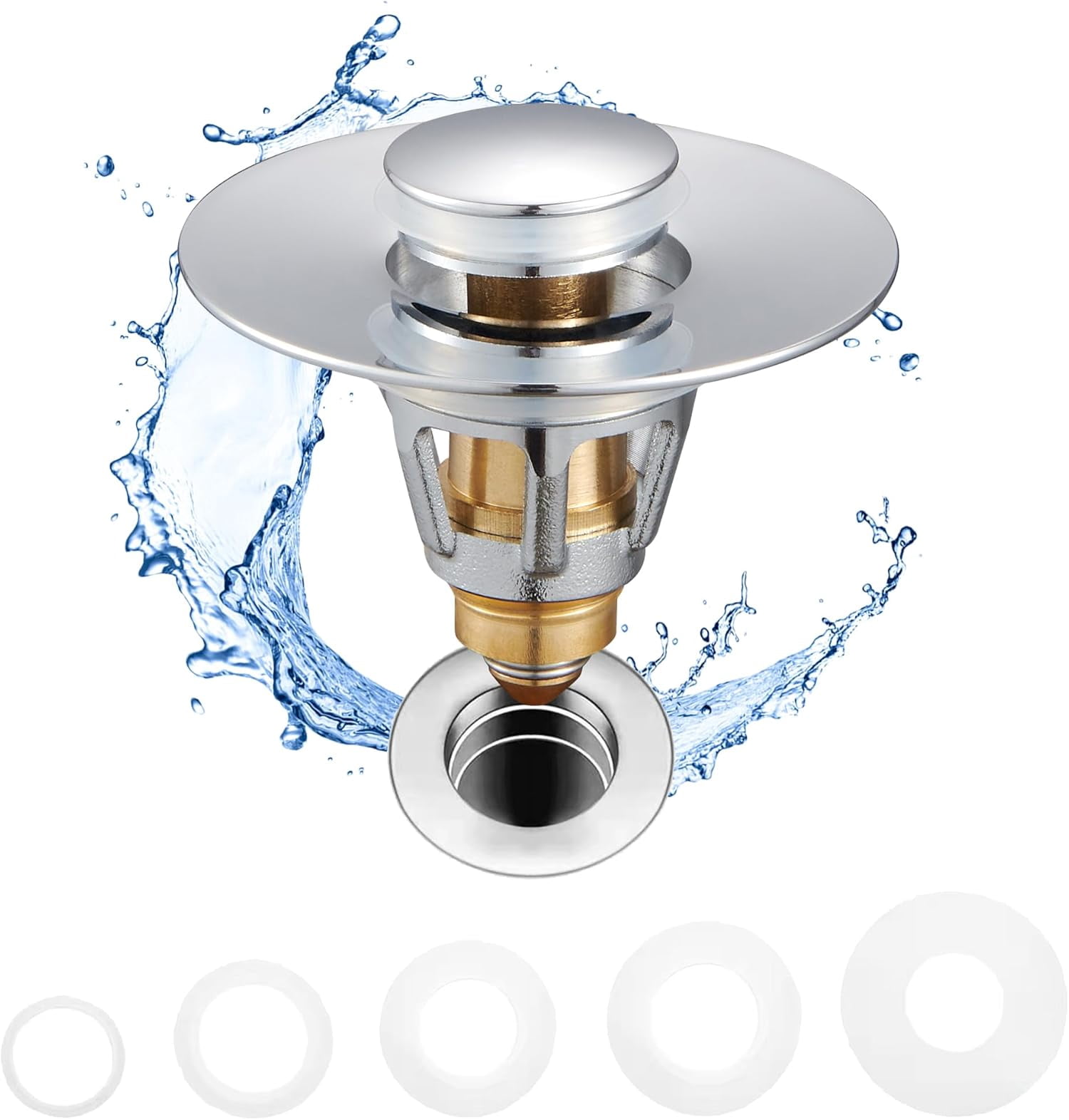 Bathroom Sink Stopper, 1.1-1.77 Inch Basin Pop Up Sink Drain Stopper ...