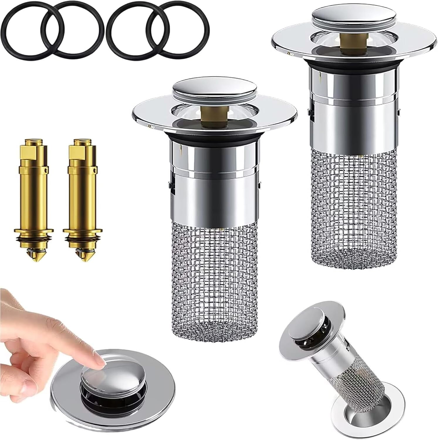 Bathroom Sink Stopper Hair Catcher,Pop up Sink Drain Filter with ...