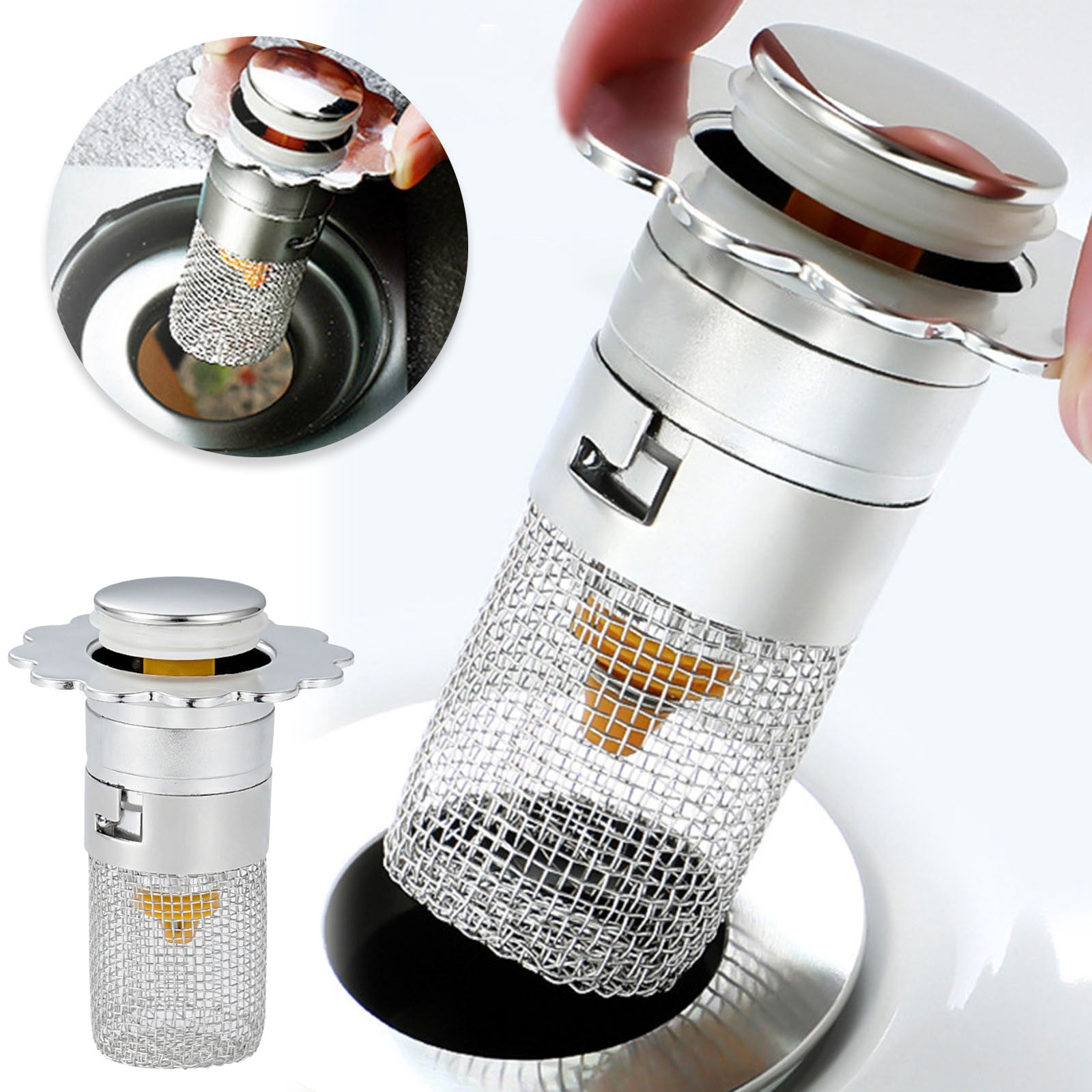 Bathroom Sink Stopper Hair Catcher, Universal Drain Filter with Hair ...