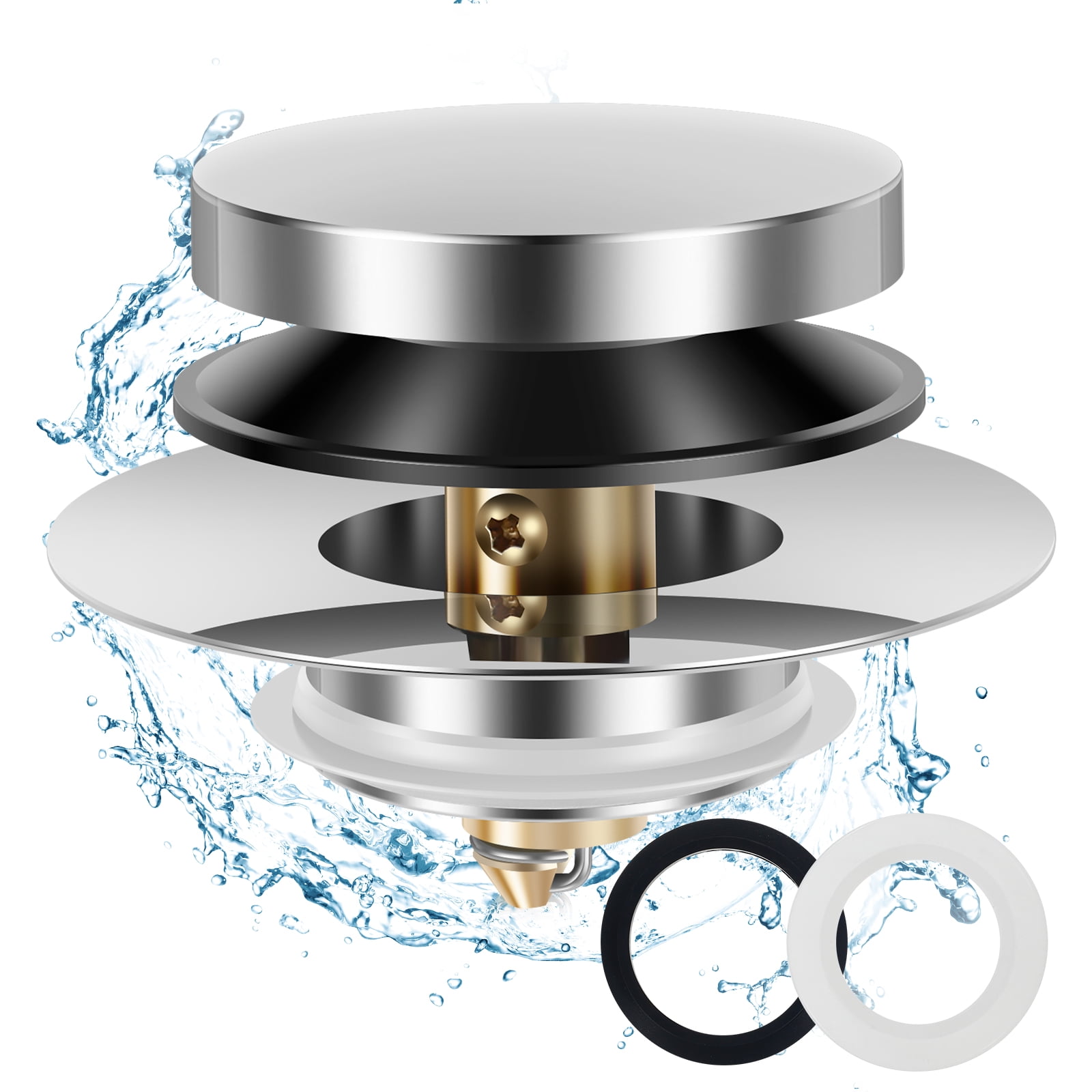 Bathroom Sink Stopper Pop Up Sink Drain Strainer Copper Pop Up Sink ...