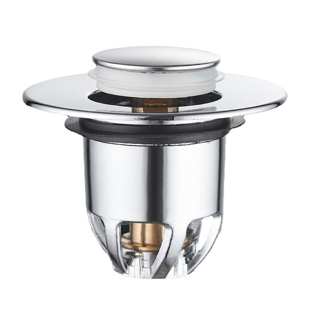 Bathroom Sink Stopper Stainless Push-Type Bounce Core Steel Pop-Up ...